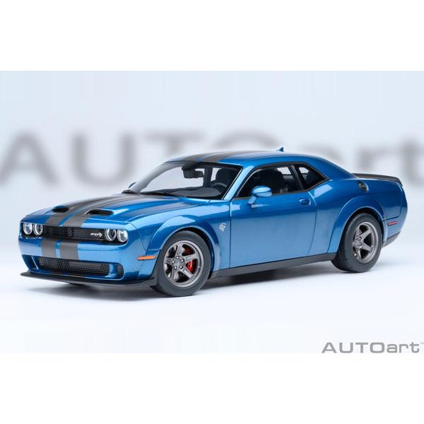 【発売日：2026年04月30日】AUTOart 1/18 ダッジ チャレンジャー SRT スーパー ストック 2023 (パール・ブルー/カーボンブラック・ストライプ FROSTBITE) 完成品ミニカー 71767■メーカー：オートアー...