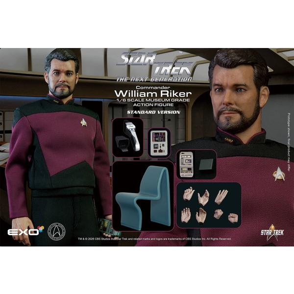 【発売日：2026年10月31日】EXO-6 1/6 ハイパーリアリスティックアクションフィギュア 新スター・トレック ウィリアム・T・ライカー中佐 (デラックスバージョン) 完成品 EXO-01-017S■メーカー：EXO-6