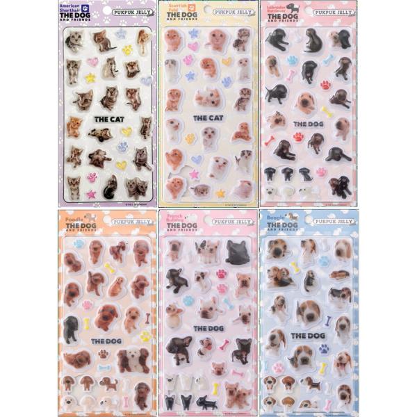 【発売日：2026年03月31日】アイデア PUK PUK JELLY seal（ぷくぷくジェリーシール） THE DOGセット（6種） ３D 立体■メーカー：株式会社アイデア