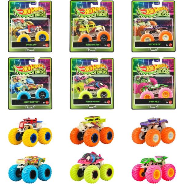 【発売日：2026年05月16日】ホットウィール(Hot Wheels) 光る！モンスタートラック アソート 6台セット(各1台) JFX08-986F■メーカー：マテル(MATTEL)