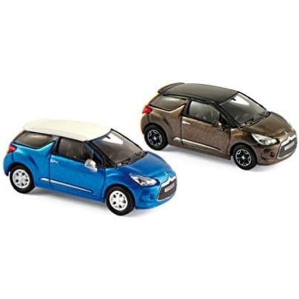 NOREV 1/87 シトロエン DS3 2種 x 各2台セット 10Belle-Ileブルー ＆ Banquiseホワイト 完成品ダイキャストミニカー 155294■メーカー：ノレブ(NOREV)