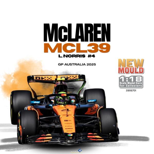 SOLIDO 1/18 マクラーレン MCL39 オーストラリアGP 2025 #4 L.ノリス 完成品ダイキャストミニカー S1818701■メーカー：SOLIDO