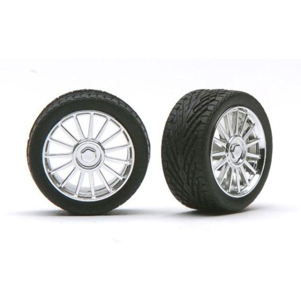 ペガサスホビー 1/24 SPIDERS ホイール クロームメッキ仕様 タイヤ付4本セット ディテールアップパーツ PH1206■メーカー：ペガサスホビー