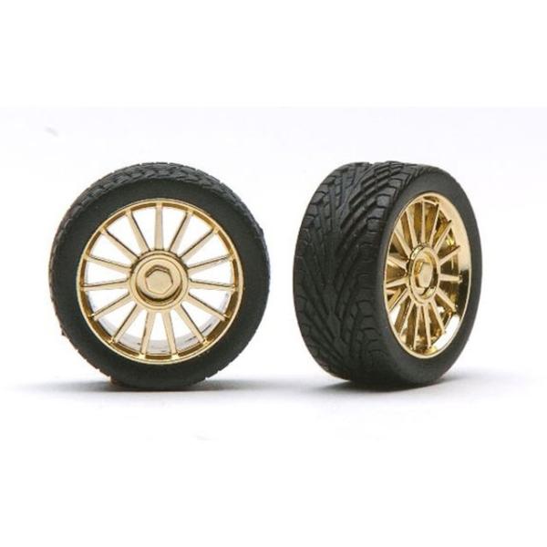 ペガサスホビー 1/24 SPIDERS ホイール ゴールドメッキ仕様 タイヤ付4本セット ディテールアップパーツ PH1208■メーカー：ペガサスホビー