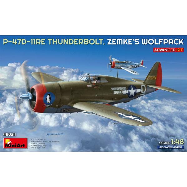 【発売日：2026年04月30日】ミニアート 1/48 WW.II P-47D-11REサンダーボルト レザーバック"ゼムケズ・ウルフパック" アドバンスドキット プラモデル MA48034■メーカー：ミニアート(Miniart)
