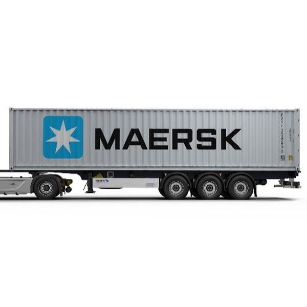 SOLIDO 1/24 マースク コンテナトレーラー (グレー) 完成品ダイキャストミニカー S2400505■メーカー：SOLIDO