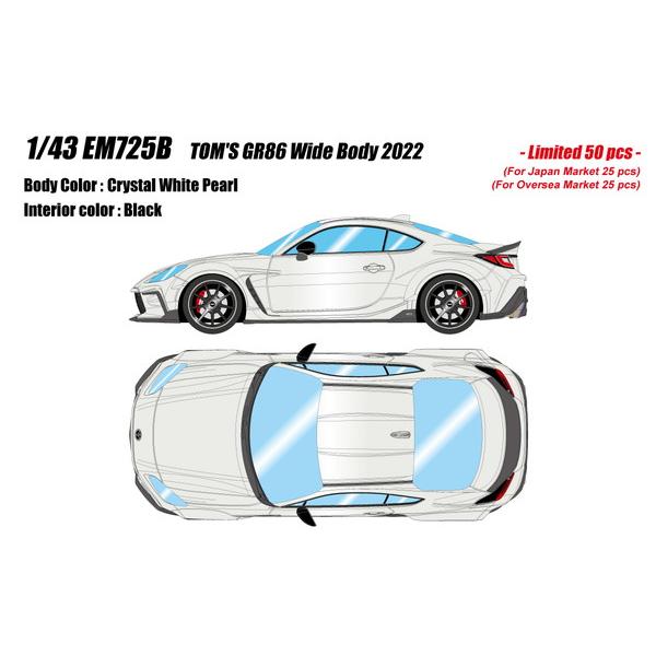 EIDOLON 1/43 トムス GR86 ワイドボディ 2022 クリスタルホワイトパール 完成品ミニカー EM725B■メーカー：メイクアップ(Make up)