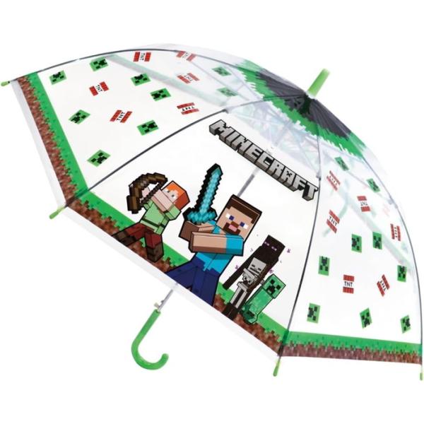 MINECRAFT マインクラフト グラス 親骨55cm ワンタッチ ジャンプ式 子供ビニール傘■メーカー：ジェイズプランニング(J's Planning)