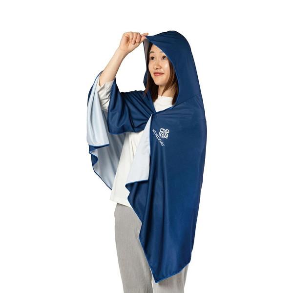 ICE BLIZZARD PONCHO ネイビーブルー クールポンチョ 大人用 ひんやり 抗菌防臭 冷却 ポンチョ 暑さ対策■メーカー：株式会社リリック