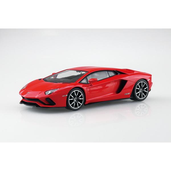 アオシマ 1/32 楽プラ スナップキット No.07-PR ランボルギーニ アヴェンタドールS(パールレッド) プラモデル■メーカー：青島文化教材社(AOSHIMA)