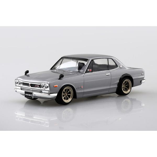 アオシマ 1/32 楽プラ スナップキット No.16CU-SV ニッサン C10 スカイライン 2000GT-R カスタムホイール(シルバー) プラモデル■メーカー：青島文化教材社(AOSHIMA)