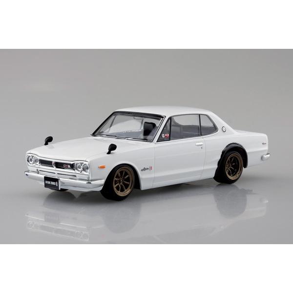 アオシマ 1/32 楽プラ スナップキット No.16CU-WH ニッサン C10 スカイライン 2000GT-R カスタムホイール(ホワイト) プラモデル■メーカー：青島文化教材社(AOSHIMA)