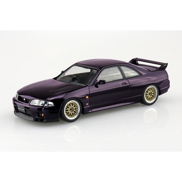 アオシマ 1/32 楽プラ スナップキット No.21CU-MP ニッサン R33スカイラインGT-R カスタムホイール(ミッドナイトパープル) プラモデル■メーカー：青島文化教材社(AOSHIMA)