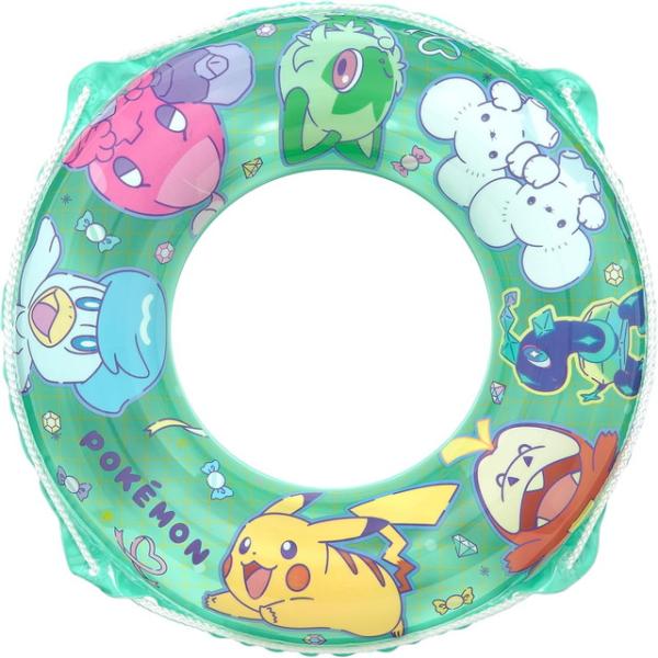 ポケモン うきわ ミントグリーン 60cm　AHE-60K　(4〜8歳向け ロープ付き 空気注入後の内周は約85〜90cm 胸囲の目安約58cm）■メーカー：イガラシ(Igarashi)