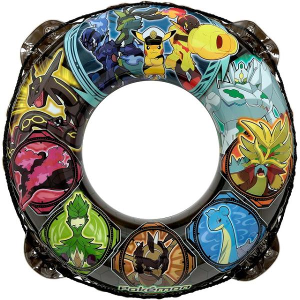 ポケモン うきわ 70cm クリアブラック AHE-70L　(8〜14歳向け ロープ付き 空気注入後の内周は約95〜100cm　胸囲の目安約66cm）■メーカー：イガラシ(Igarashi)