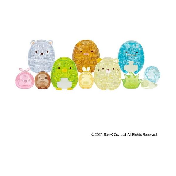 すみっコ＆みにっコ5種が勢ぞろいしたボリューム感のあるクリスタルパズル【すみっコぐらし あつまりました】が新登場！　レアカラーのブラックたぴおか入り♪すみっコ達を可愛く飾れるディスプレイケースとお部屋カードが付いた豪華なセットとなっています...