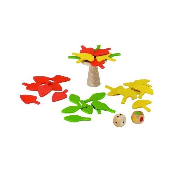 色サイコロと数サイコロを振って、形の違う3種類の木の葉をお皿に積み重ねるバランスゲームです。子供からお年寄りまで一緒に楽しめる、形の違う3種類の木の葉をお皿に積み重ねるバランスゲームです。色サイコロと数サイコロを振って、上手に木の葉をお皿に...