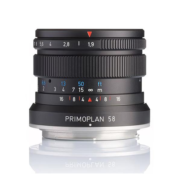 ドイツ製高級単焦点MFレンズ、Meyer Primoplan 58mmF1.9 II CANON EFマウント。仕様焦点距離：58mm / F1.9-F22画角：41°レンズ構成：4 群5 枚絞り羽根：14 枚フィルター径：52mm最短撮影...