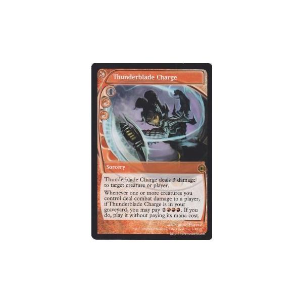 ★マジック:ザ・ギャザリング「未来予知」収録■カード名：雷刃の突撃/Thunderblade Charge 　【R】 ※英語版※シングルカードの状態について※当店のシングルカードは入荷時に1枚1枚状態確認を行っております。チェック後、速やか...
