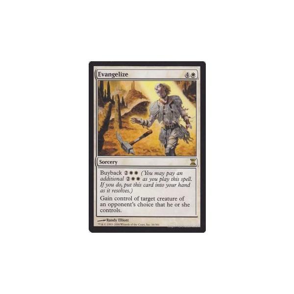 ★マジック:ザ・ギャザリング「時のらせん」収録■カード名：福音/Evangelize　【R】 ※英語版※シングルカードの状態について※当店のシングルカードは入荷時に1枚1枚状態確認を行っております。チェック後、速やかに整理し、専用ケースにて...