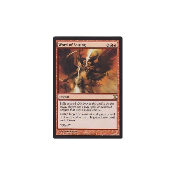 ★マジック:ザ・ギャザリング「時のらせん」収録■カード名：捕縛の言葉/Word of Seizing　【R】 ※英語版※シングルカードの状態について※当店のシングルカードは入荷時に1枚1枚状態確認を行っております。チェック後、速やかに整理し...