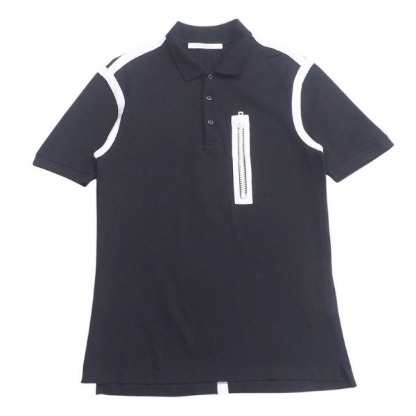 GIVENCHY ジバンシィ ポロシャツ サイズM 鹿の子 半袖シャツ ジップポケット クロス バイカラー Riccardo Tisci リカルドティッシ イタリア製 ブランド古着【中古】20250321/RA3852〜商品情報〜【ブランド...
