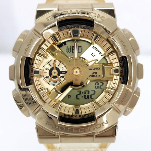 ブランド：G-SHOCK/ジーショックメーカー：カシオ CASIO型番：GM-110SG対象：メンズカラー1：ゴールドシリーズ：Metal Covered Goldディスプレイタイプ：アナデジ表示 ※使用に伴うキズ・汚れあります※箱なしです