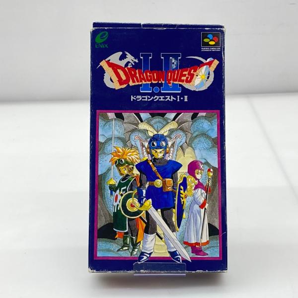 型番：SHVC-DQブランド(フリー入力)：ENIXゲーム機種：スーパーファミコン作品名：”ドラゴンクエスト　I・II”＊起動のみ確認しました。＊外箱、ブリスターにイタミや変色が見られます。＊取扱説明書が欠品しています。