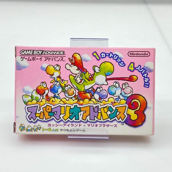 ブランド：Nintendo/任天堂型番：AGB-A3AJ-JPNゲーム機種：ゲームボーイアドバンス作品名：”スーパーマリオアドバンス 3”＊起動のみ確認しました。＊取扱説明書にイタミがあります。