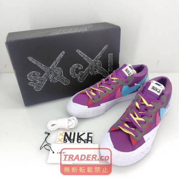 型番：DM7901-500対象：メンズカラー1：パープルモデル：ブレーザー ロー BLAZER LOWブランド(フリー入力)：KAWS × sacai × NIKE 28.0cm US 10 UK 9・アウトソールに少し汚れあります・箱にダ...