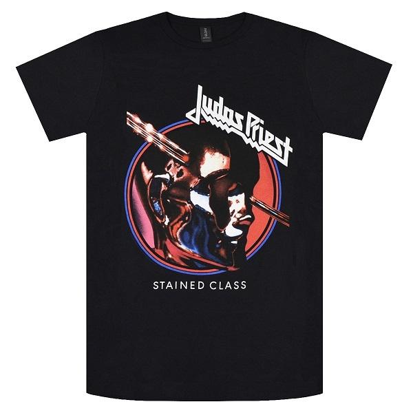 78年作の4th LPにして大名盤「Stained Class」のジャケットアートワークを使用したデザインのTシャツ。アートワークは数多くのレコードジャケットを手掛けたことでも知られるグラフィックデザイナーのロスワヴ・シャイボによるもの。バ...