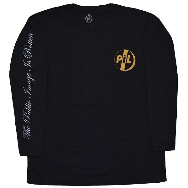 左胸にシンプルなロゴマークがデザインのロングスリーブTシャツ。右袖には40周年を記念して作られたBOXセットにしてドキュメンタリー作品のタイトルでもある「The Public Image Is Rotten」がプリントされています。バンド公...