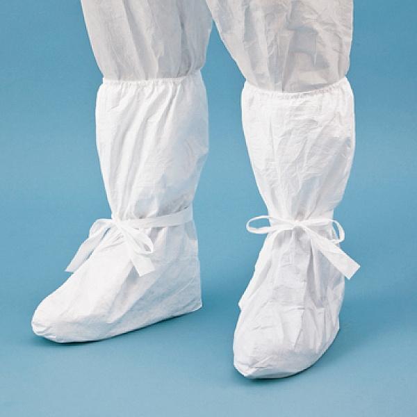 タイベック製　6873シューズカバー（長）防護服/保護服（アゼアス）激しい汚れ、有害な粉じん、あるいは軽い液体の飛沫に対して全身を防護します。身体全体を覆いながらも、透湿性があり、快適な作業環境を確保します。表面コーティングやラミネートはし...