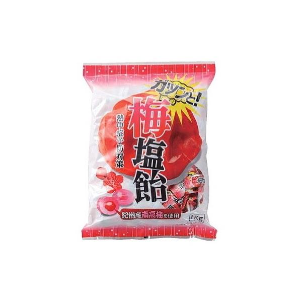 熱中症対策商品　梅塩飴 (1kg) 1袋紀州産南高梅を使用。梅味。熱中症対策に！商品名：ガツンと！梅塩飴 (1kg) 1袋内容量：1kg原材料：砂糖、水飴、梅肉、食塩、デキストリン/酸味料、香料、増粘剤（加工でんぷん、ペクチン：リンゴ由来）...