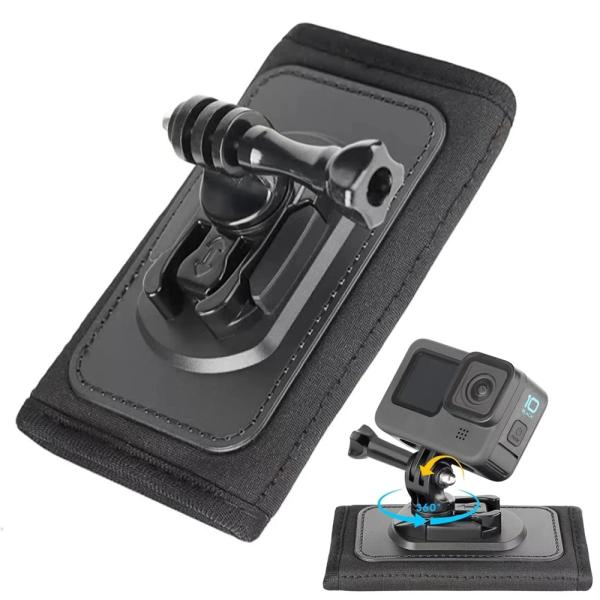 アクションカメラをバックパックやショルダーバッグのベルトに固定するためのマウントです。 ベルトがあればお好きなところにマウントできるため、タンクバッグやシートバッグなどにも使用できます。※カメラ固定部は360度回転可能です。※カラーはブラッ...