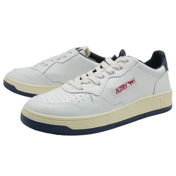AUTRY × MAISON KITSUNE ローカット スニーカー AULM MEDALIST メンズ ホワイト×ネイビー
