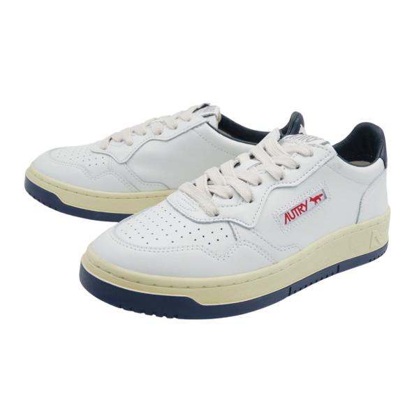 AUTRY × MAISON KITSUNE スローカットスニーカー AULM MEDALIST レディー ホワイト×ネイビー
