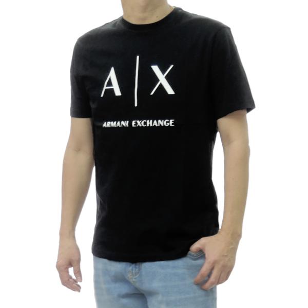 【ブランド アルマーニエクスチェンジ AX Tシャツ トップス 半袖 black 黒】