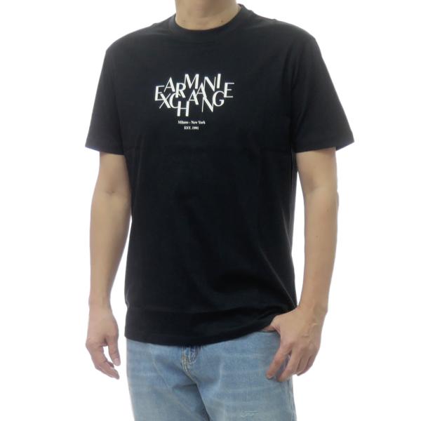【ブランド アルマーニエクスチェンジ AX Tシャツ トップス 半袖 black 黒】