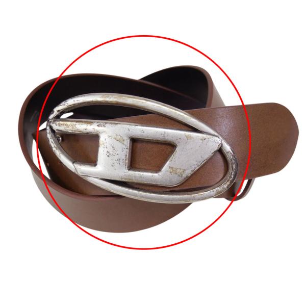 DIESEL ディーゼル レザーベルト X08516 PR666 B-1DR メンズ レディース ダークブラウン