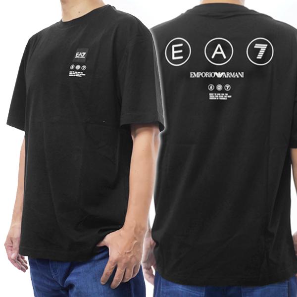 EMPORIO ARMANI エンポリオアルマーニ EA7 クルーネック Tシャツ 7M000976 AF17789 半袖 大きいサイズ メンズ ブラック