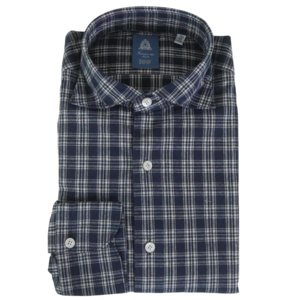 FINAMORE フィナモレ カッタウェイシャツ TOKYO 046300 A5093 / SIMONE メンズ ネイビー