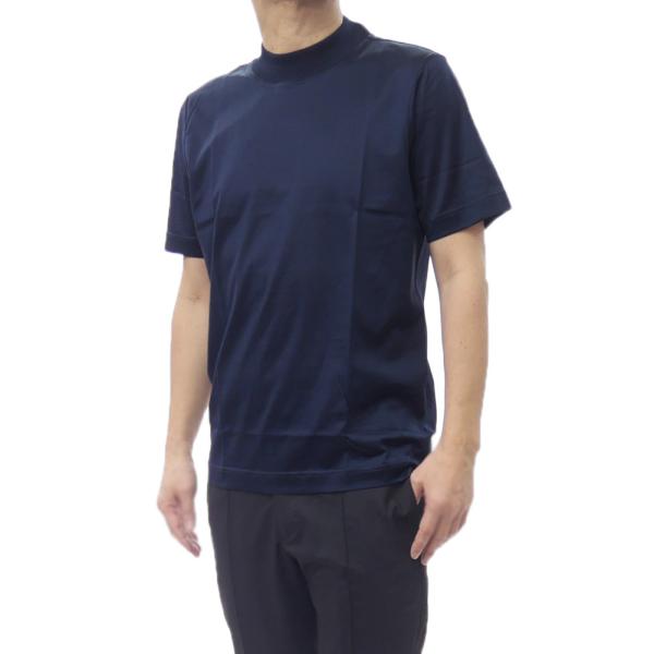 【おすすめ ブランド ファッション カットソー 半袖 トップス ビジネス navy 紺】