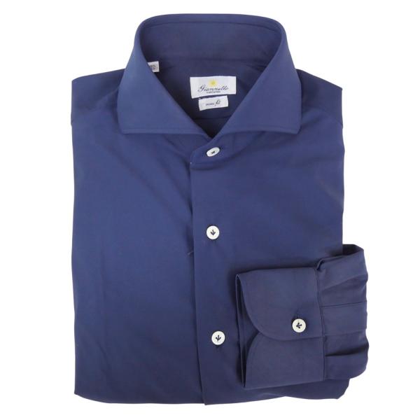 GIANNETTO ジャンネット カッタウェイシャツ AC650 VINCI FIT メンズ ネイビー 定番 人気商品