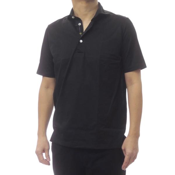GIANNETTO ジャンネット スムースポロシャツ 61181 / POLOSHIRT/MM メンズ ブラック 2026春夏新作