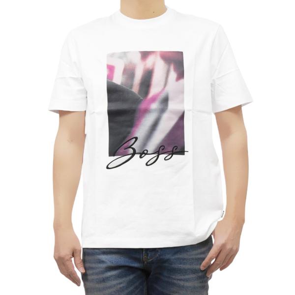 【HUGO BOSS ヒューゴボス 半袖 Tシャツ コットン 綿 ロゴ ブランド カジュアル スポーティ アクセント 大きいサイズ】