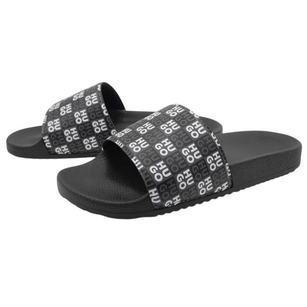 HUGO・HUGO BOSS ヒューゴボス シャワーサンダル 50557692 10277805 / Timein_Slid_chkmn メンズ ブラック 2026春夏新作