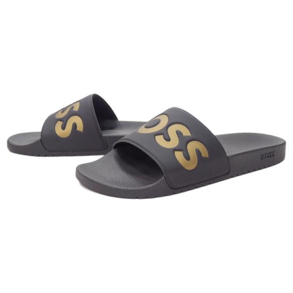 HUGO BOSS ヒューゴボス シャワーサンダル 50536835 10251721 / Aryeh-Slid-ndvlg メンズ ブラック×ゴールド 2026春夏新作