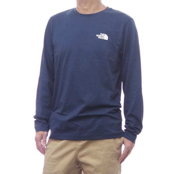 THE NORTH FACE ノースフェイス クルーネック ロングTシャツ NF0A87QN M L/S SIMPLE DOM TEE 長袖 メンズ ネイビー