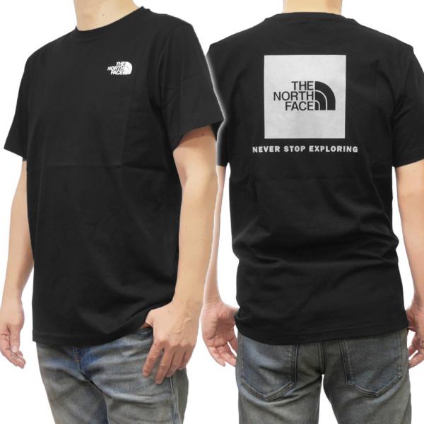 THE NORTH FACE ノースフェイス クルーネック Tシャツ NF0A8C4V M S/S REF BOX NSE TEE 半袖 ボックスロゴ ブランド カジュアル スポーティ アウトドア コットン 大きいサイズ メンズ ブラック
